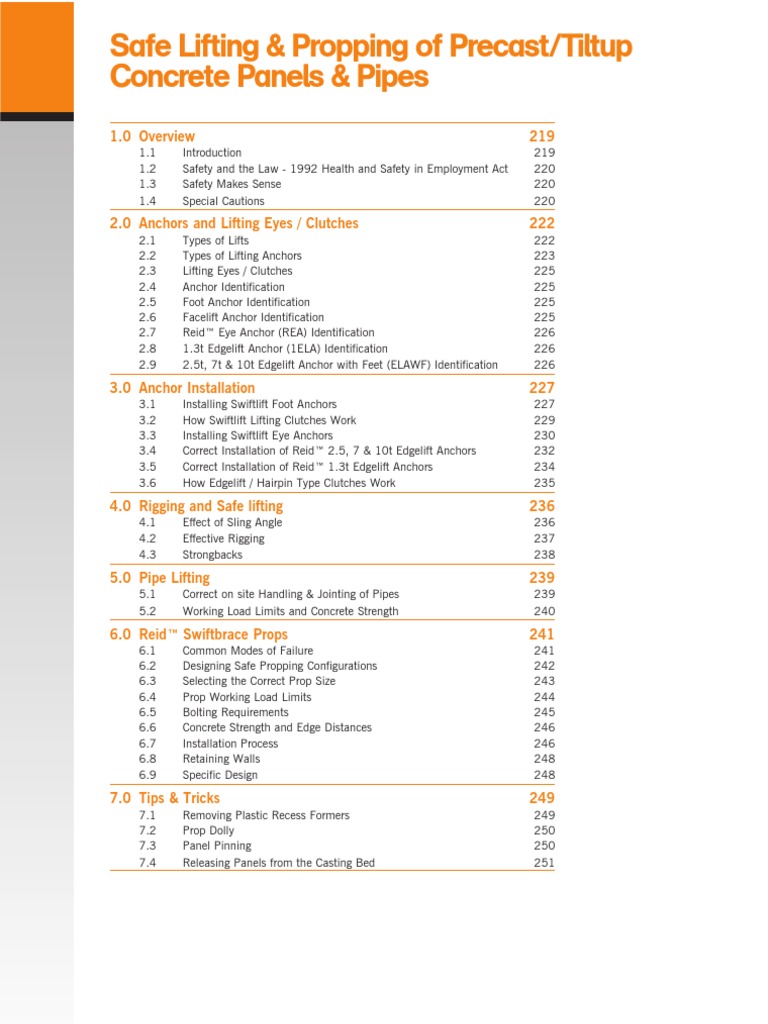 Guide To Safe Lifting & Propping | PDF | Precast Concrete | Screw