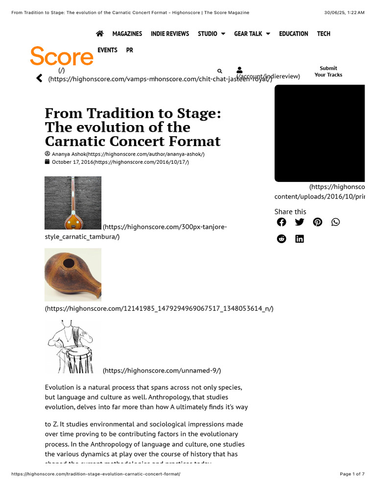 From Tradition To Stage: The Evolution of The Carnatic Concert Format ...