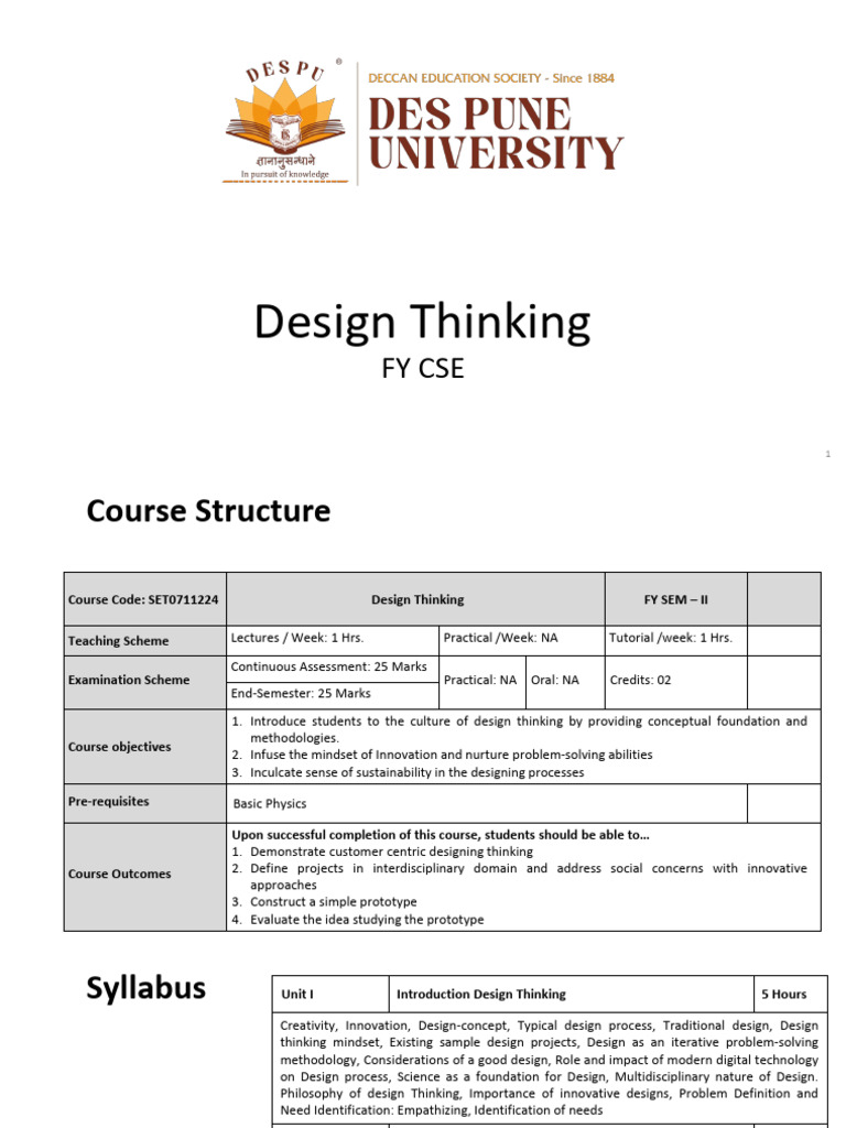 Design Thinking Course Overview | PDF | Design Thinking | Methodology