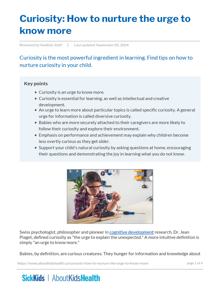 Curiosity - How To Nurture The Urge To Know More | PDF | Curiosity ...
