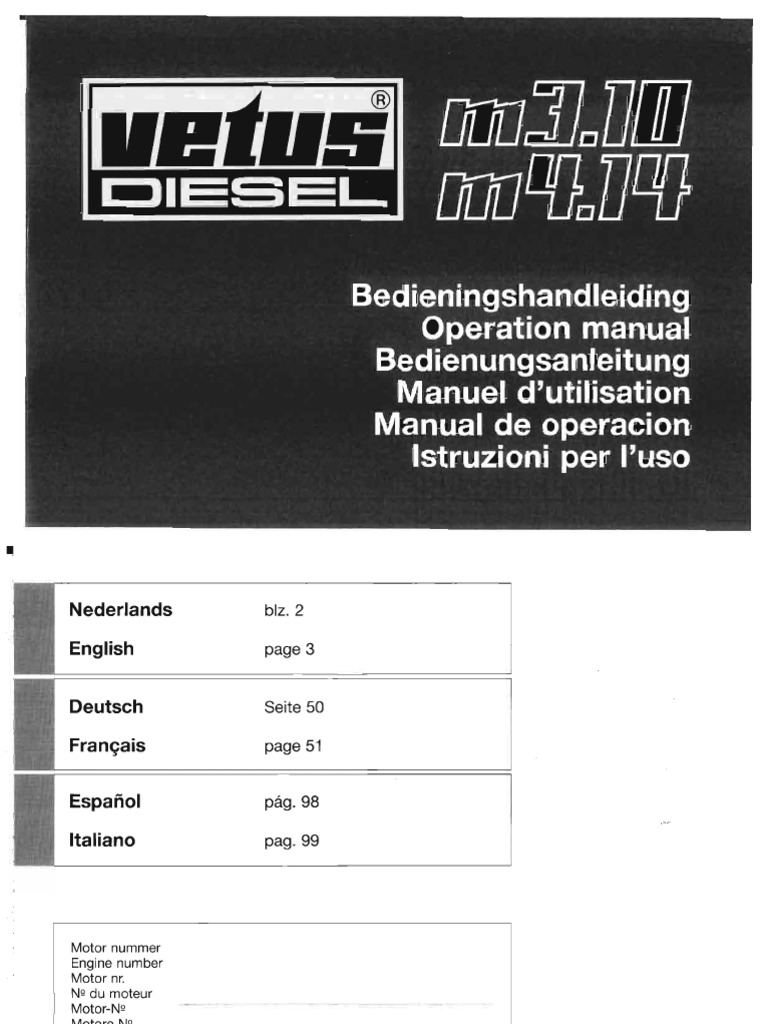 Vetus Manual STM0038 r03!09!99 NL - EN | PDF