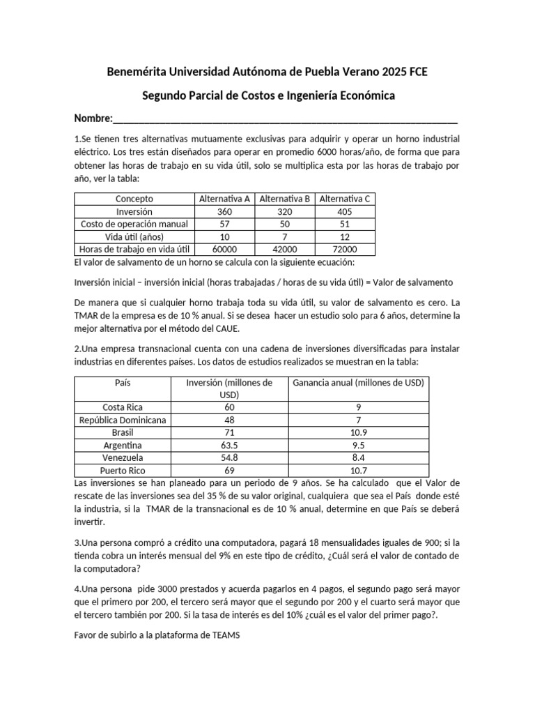 Segundo Examen Parcial de CEIEVER25 | PDF | Interés | Economias