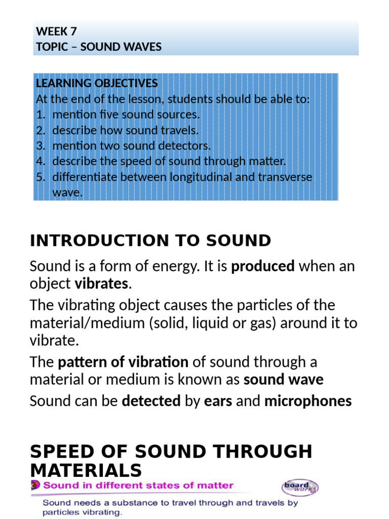 Week 7 Sound Waves | PDF