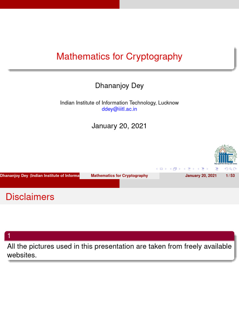 3 Mathematics For Cryptography | PDF | Field (Mathematics) | Group ...