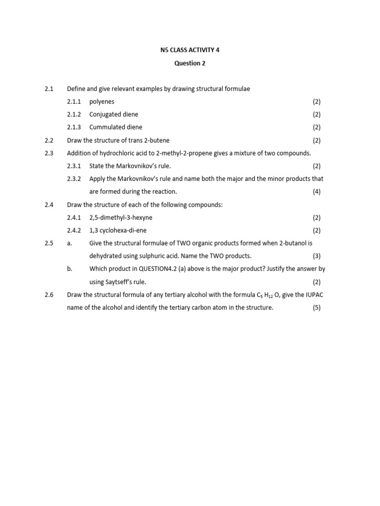 N5 Class Activity 4 | PDF