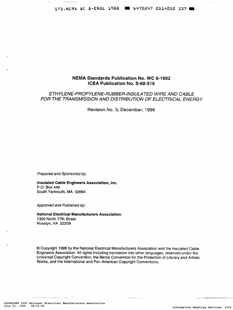NEMA - WC8 - 1992 Ethylene Propylene Insulated Wire and Cable For ...