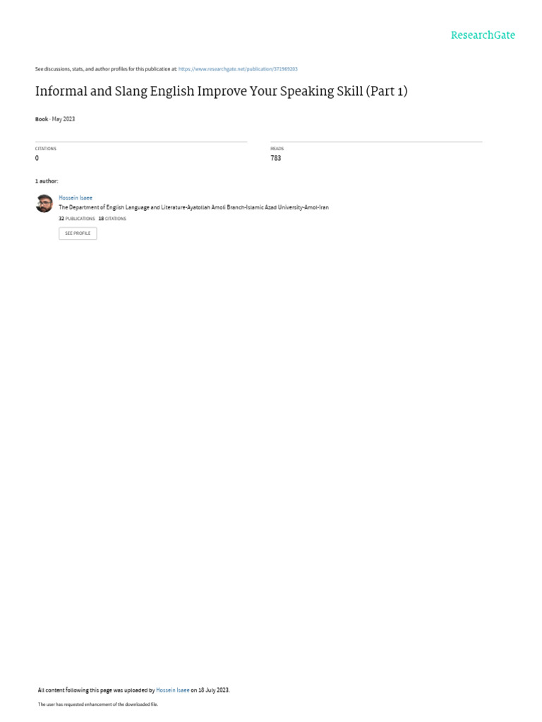 Informal and Slang English Improve Your | PDF