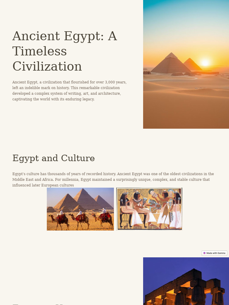 Ancient Egypt A Timeless Civilization | PDF | Ancient Egyptian Religion ...