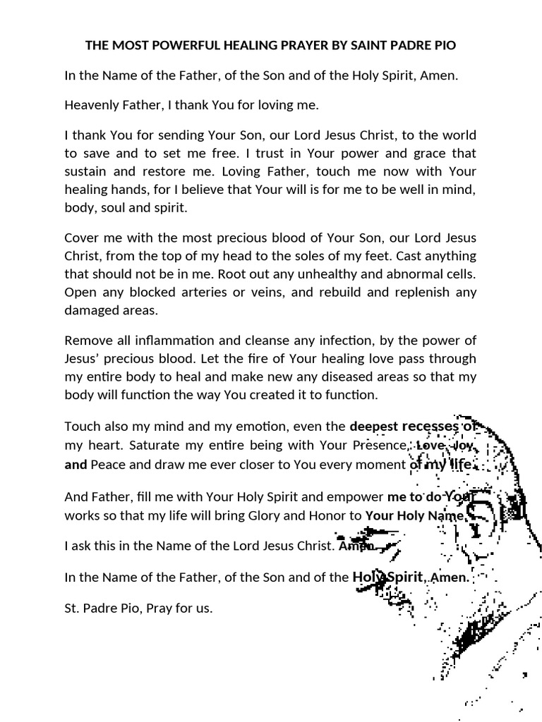 The Most Powerful Healing Prayer By Padre Pio Pdf