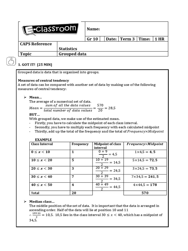 Gr10t3 Statistics Grouped Data | PDF | Applied Mathematics | Statistical Analysis
