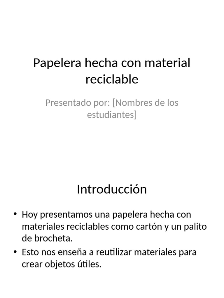 Papelera Reciclable Expo | PDF