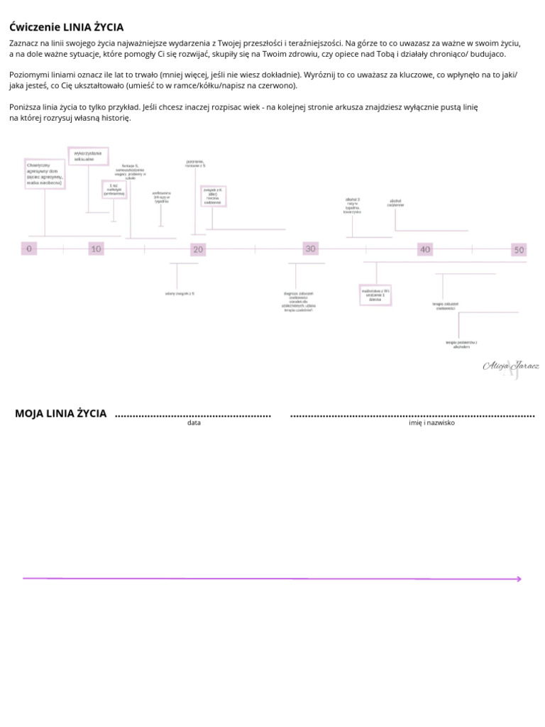 AJ - Ćwiczenie LINIA ŻYCIA | PDF