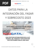 DATOS PARA LA INTEGRACIÓN DEL FASAR Y SOBRECOSTO 2025 - Neodata | PDF ...