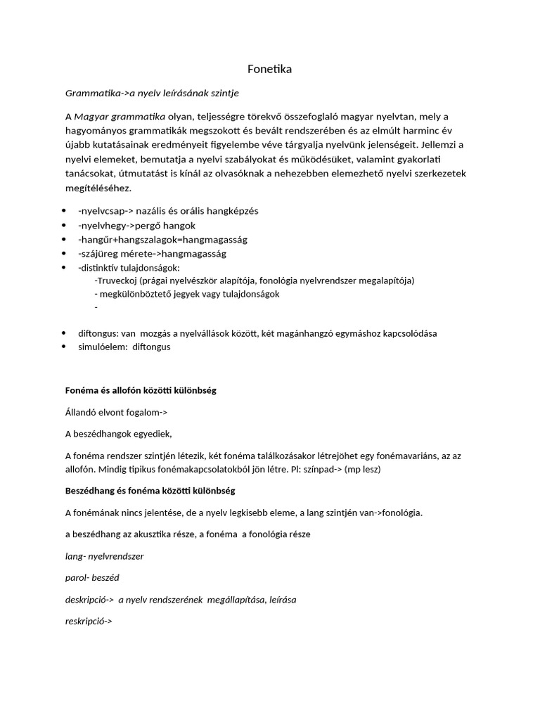 Fonetika - Zongesseg | PDF