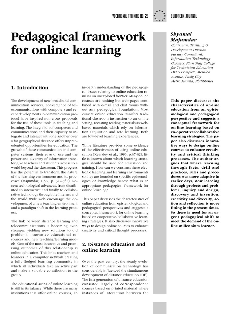 Pedagogical Framework For Online Learning | PDF | Constructivism (Philosophy Of Education ...