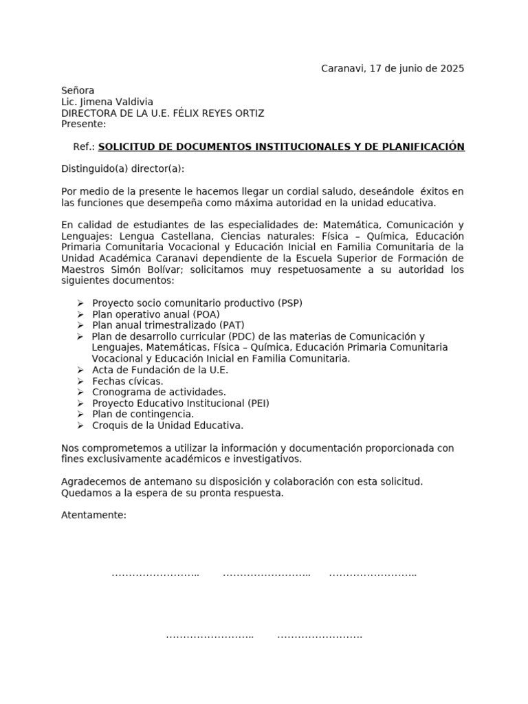 Solicitud Doc Institucionales | PDF
