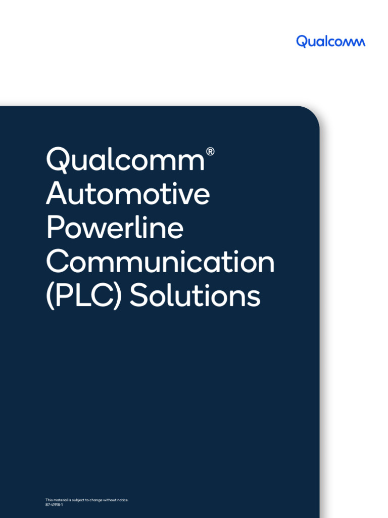 Qualcomm QCA7006AQ PLC Solutions | PDF | Electric Power | Computer Science