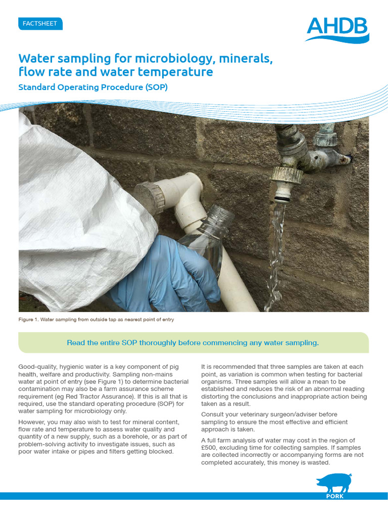 Water Sampling SOP for Pig Farms | PDF | Water | Refrigerator