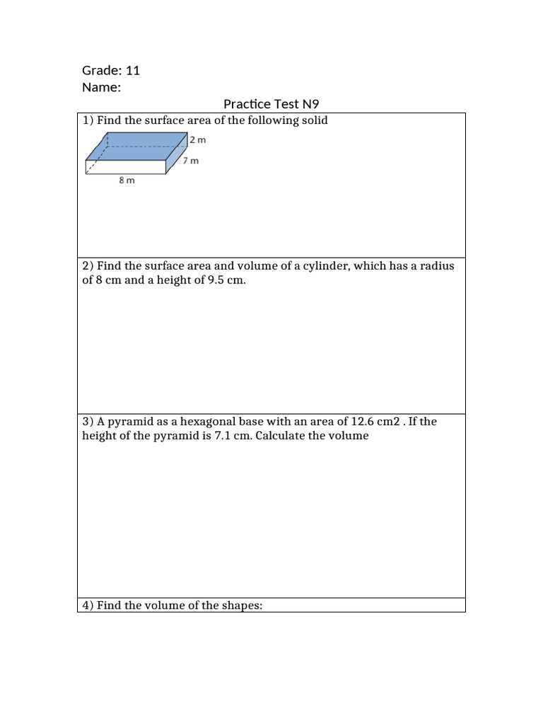 Grade 11 Practice Tets 9 | PDF
