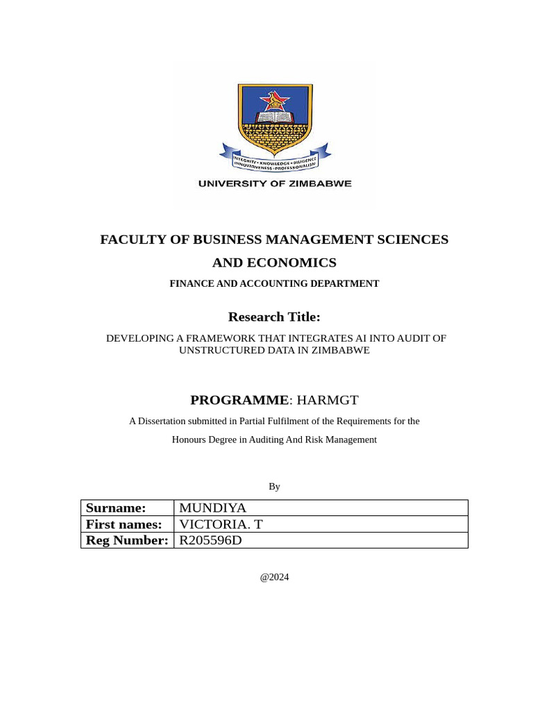 Mundiya Victoria R205596D | PDF | Audit | Artificial Intelligence