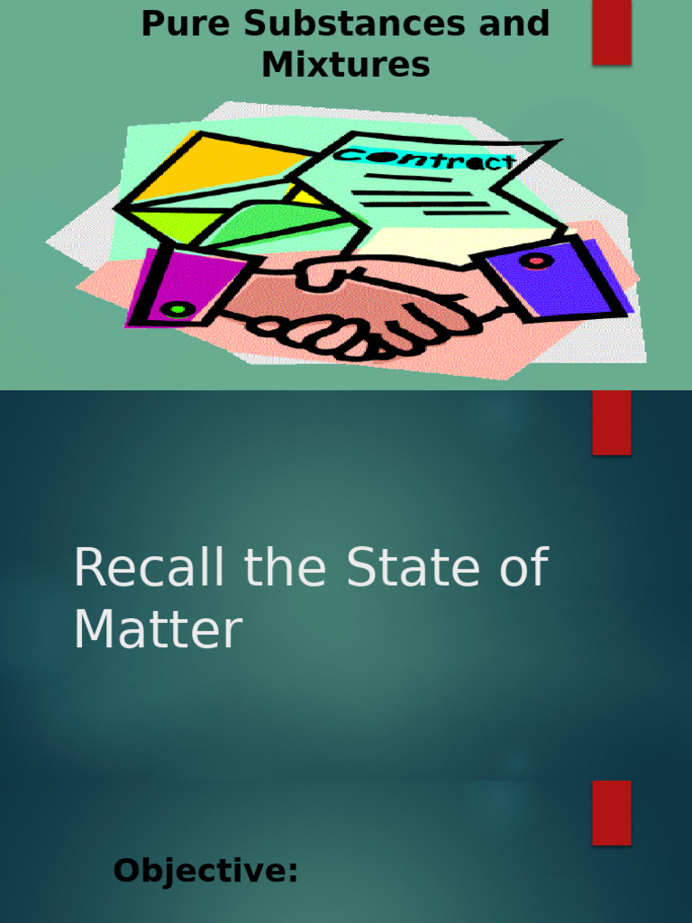 Pure Substances Mixture | PDF | Mixture | Chemical Substances