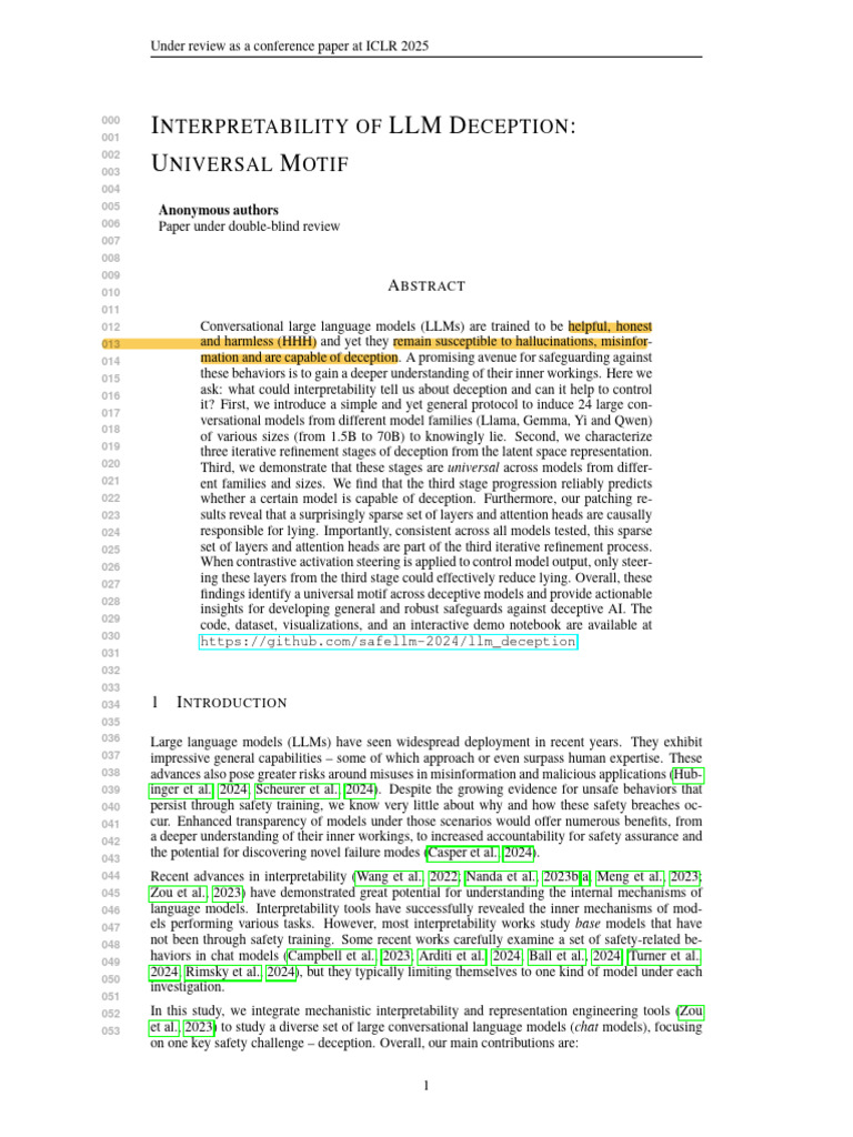 Interpretability of LLM | PDF | Deception | Principal Component Analysis