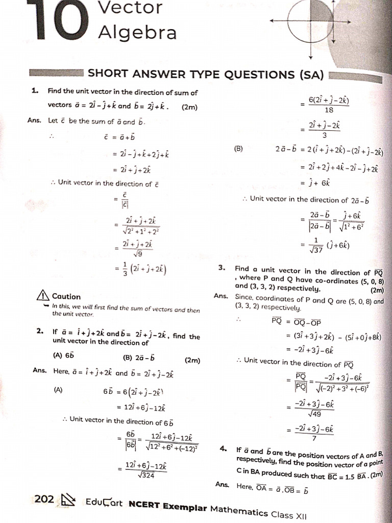 Vector Algebra Board Ques | PDF