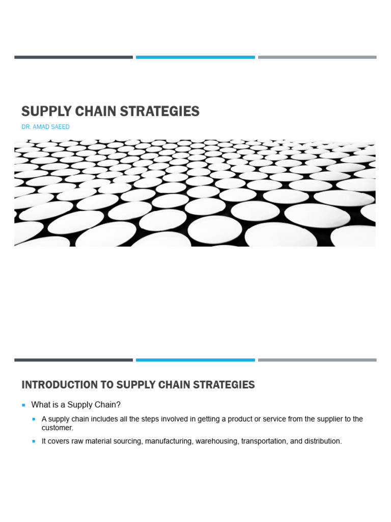 Overview of Supply Chain Strategies | PDF | Lean Manufacturing | Supply ...