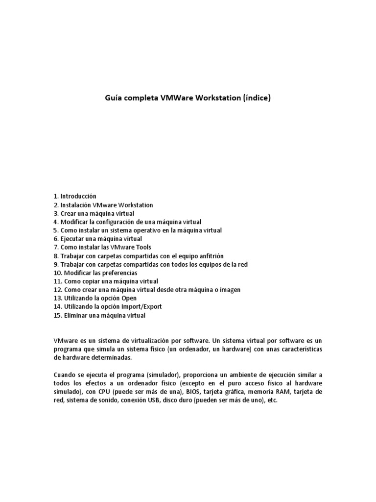 Manual Vmware Workstation Pdf V Mware Tecnología Digital