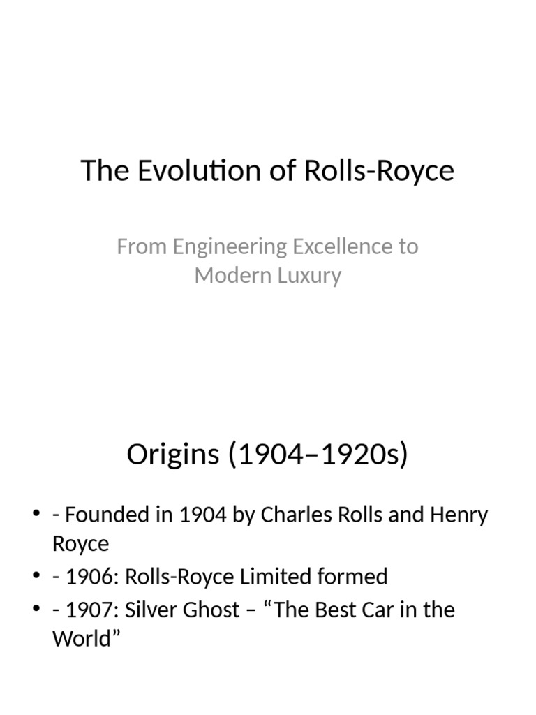 Evolution of Rolls Royce Presentation | PDF