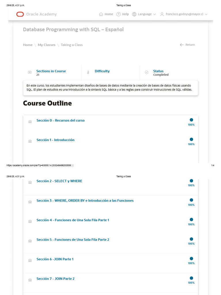 Oracle Academy | PDF | SQL | Gestión de datos