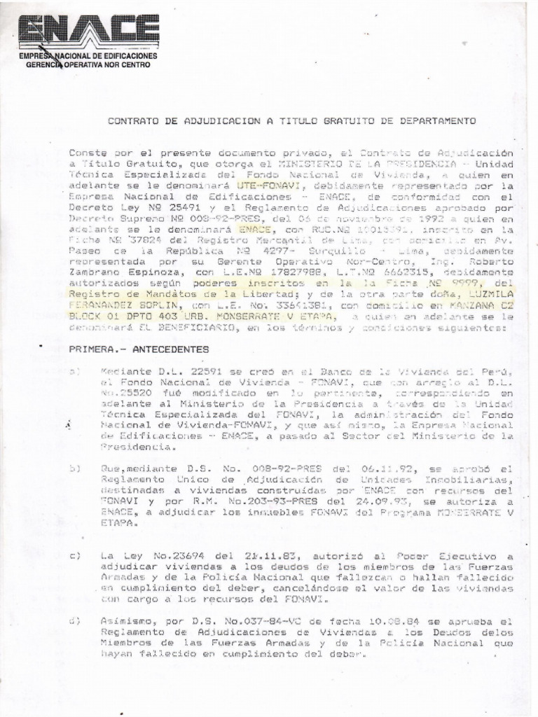 Contrato Adjudicacion Ante Notario - Entre Enace y Sra Luzmila F.S - 01 ...