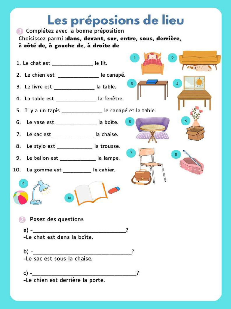 Les Prépositions de Lieux | PDF
