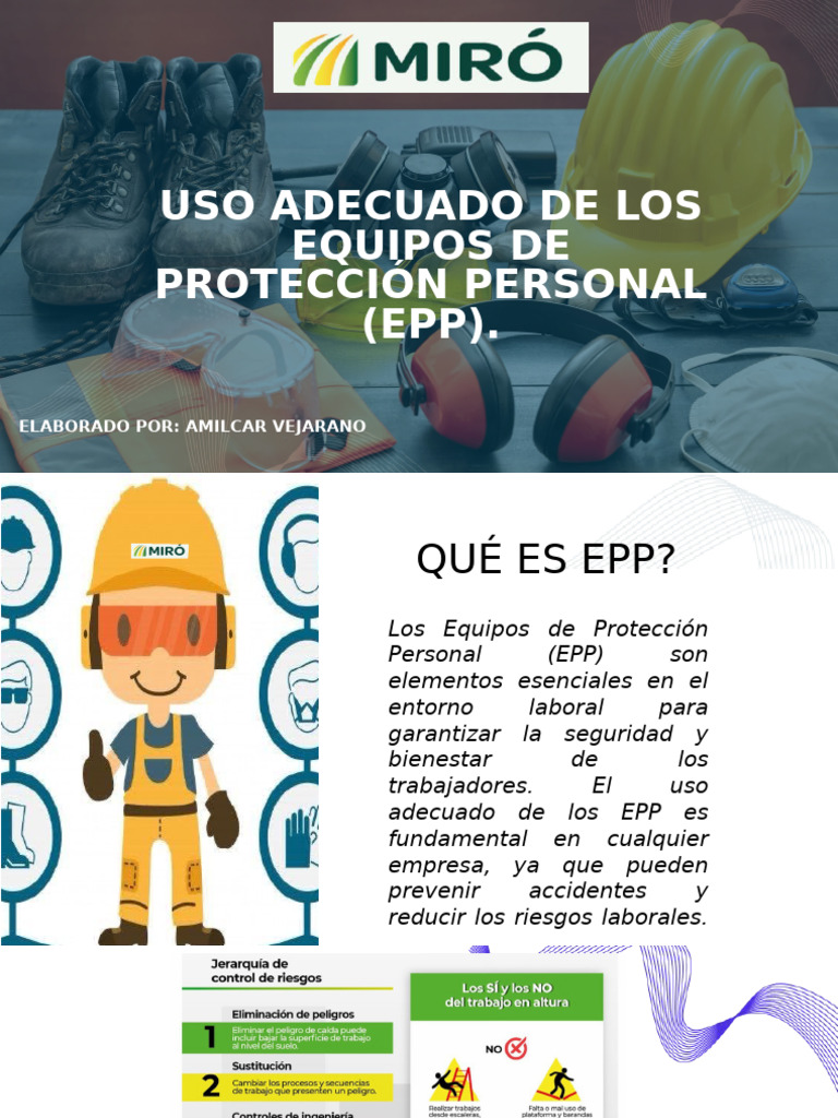 Uso Adecuado de Los Equipos de Protección Personal (Epp) Capacitación Junio | PDF