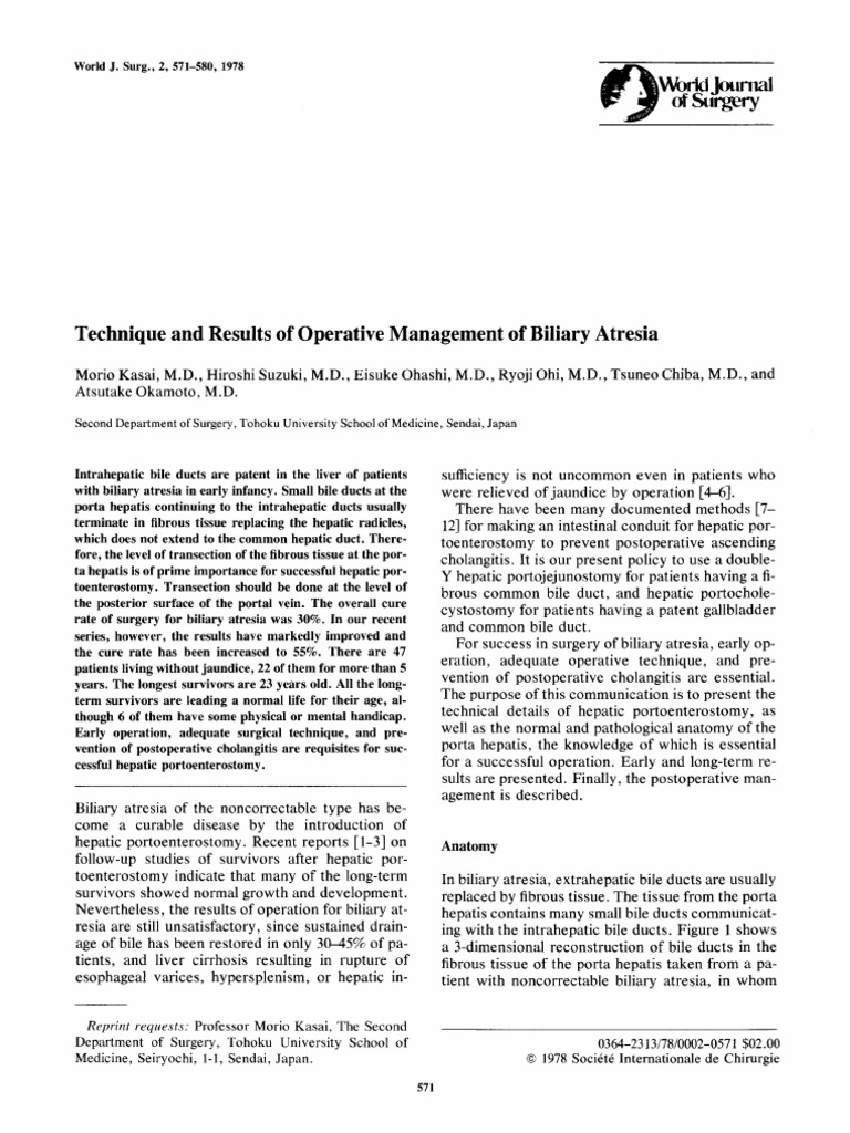 Biliary Atresia: Surgical Cure Insights | PDF | Liver | Gallbladder