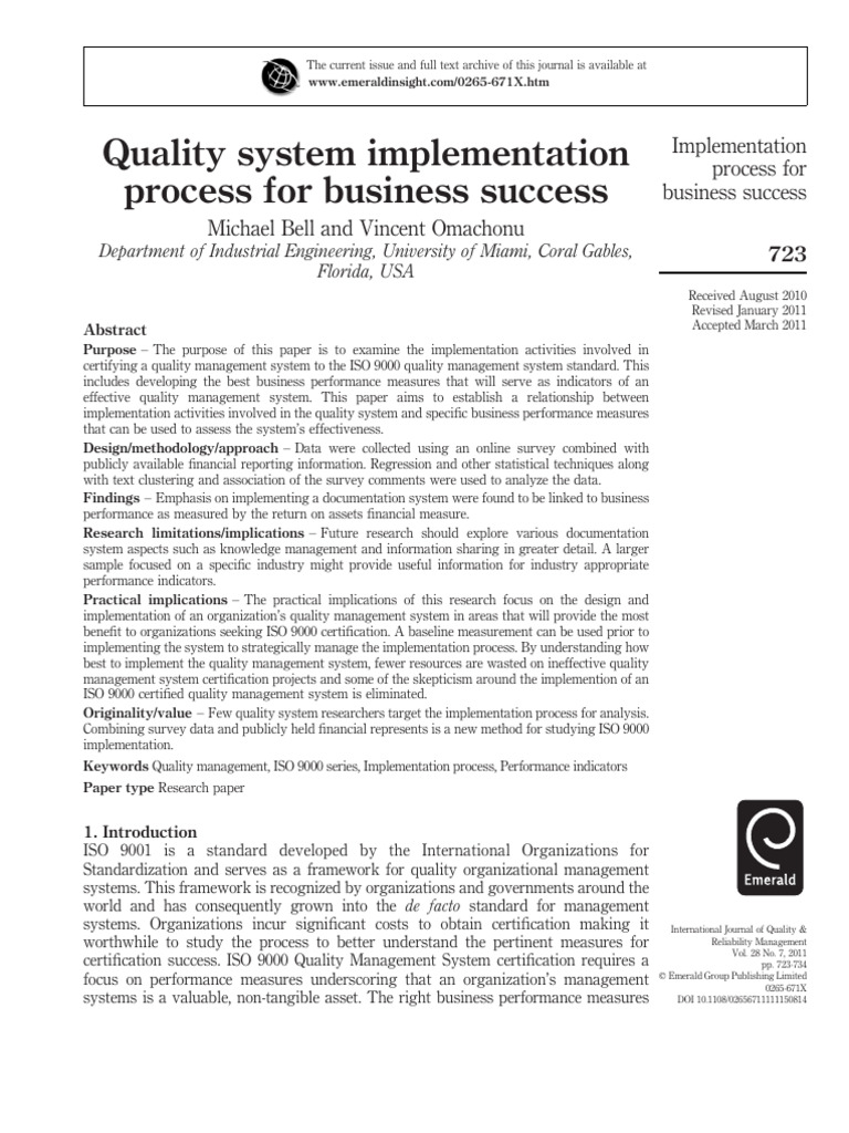 Implementation Process For Business Success | PDF | Quality Management ...