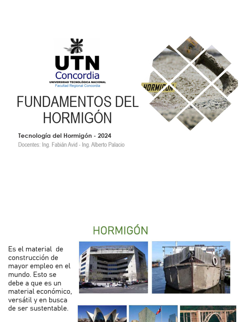 Tec. Del Hº - Fundamentos 2024 | PDF | Hormigón | Construyendo tecnología