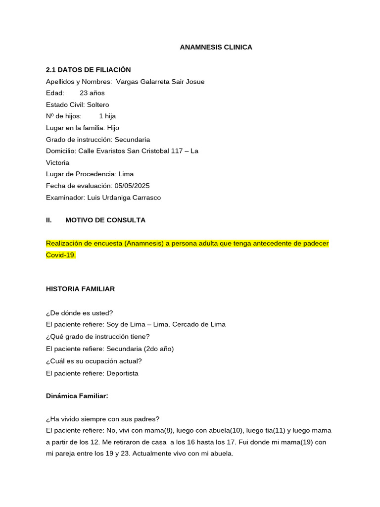 Anamnes Is | PDF | Pesadilla | Medicina