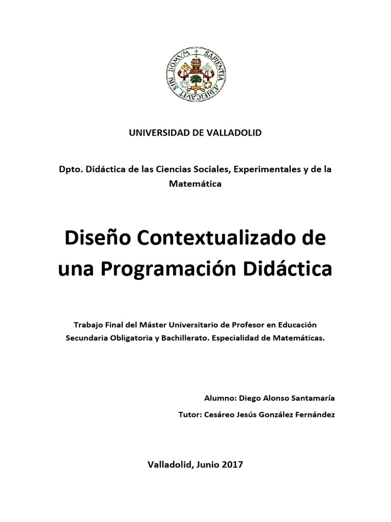 TFM G687 | PDF | Aprendizaje | Plan de estudios