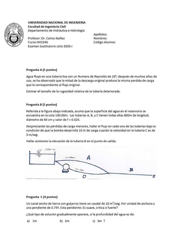 Examen Sustitutorio 2020 - I | PDF