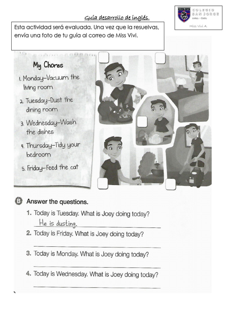 2° Básico Inglés Guia Evaluada Unit 3 | PDF