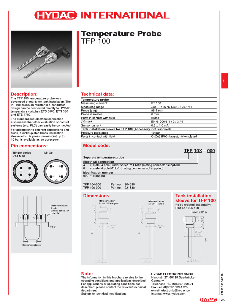 TFP 100 Datasheet | PDF