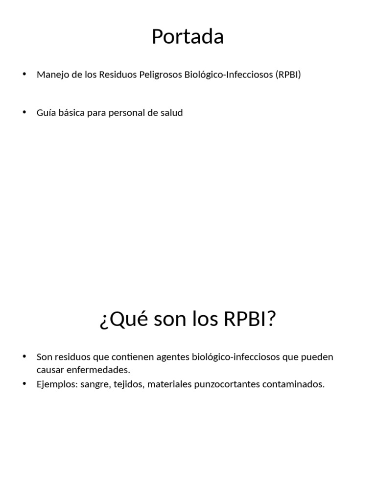 Manejo RPBI Diapositivas | PDF