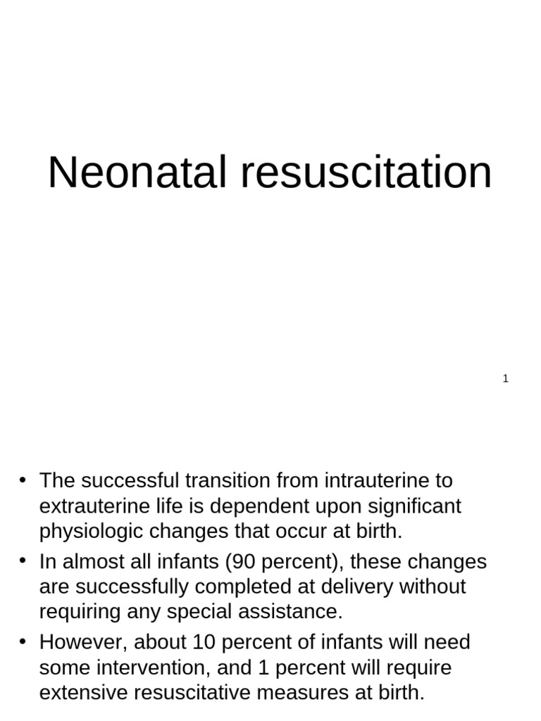 Neonatal Resuscitation | PDF | Cardiopulmonary Resuscitation | Preterm ...