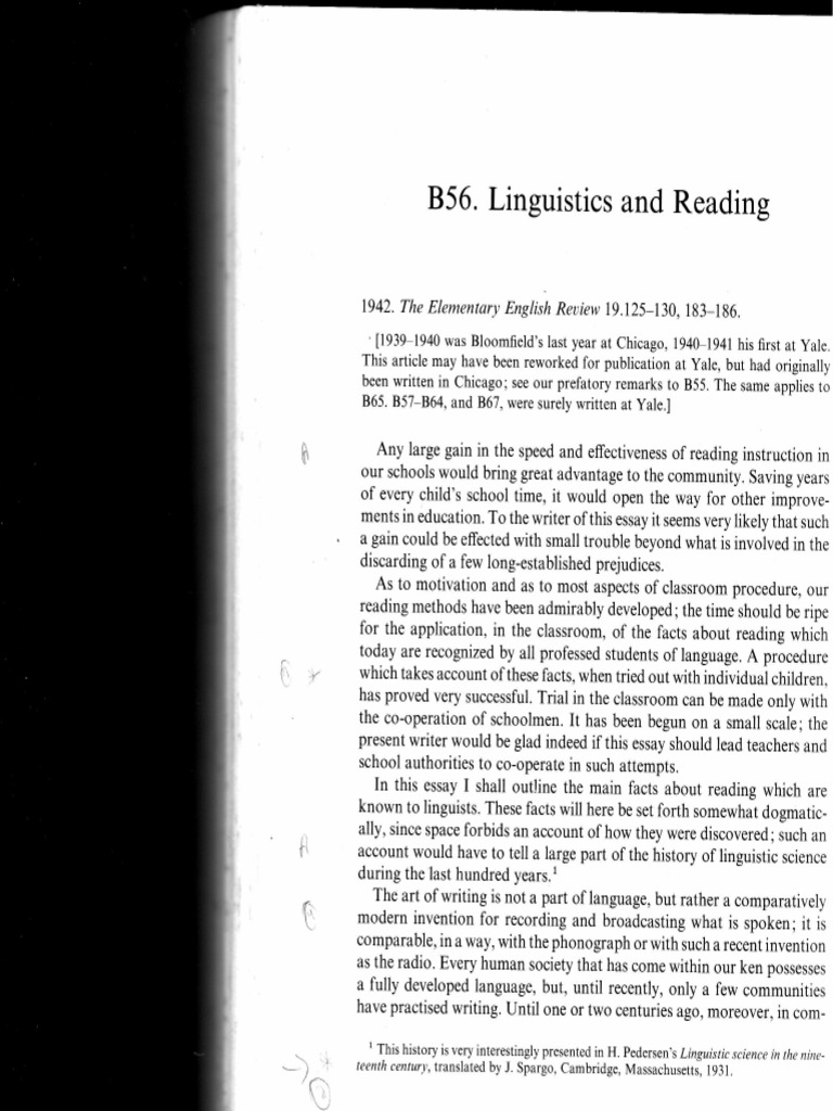 Bloomfield 1942 Linguistica e Leitura | PDF