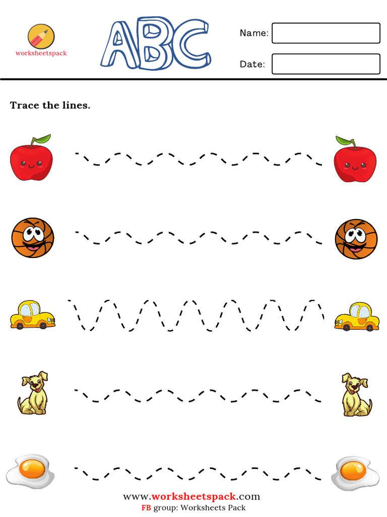 Preschool Line Tracing Worksheets | PDF