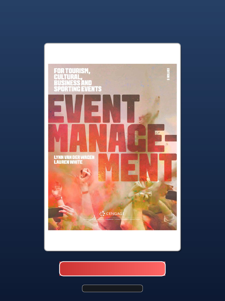 Event Management For Tourism Cultural Business and Sporting Events 5th ...