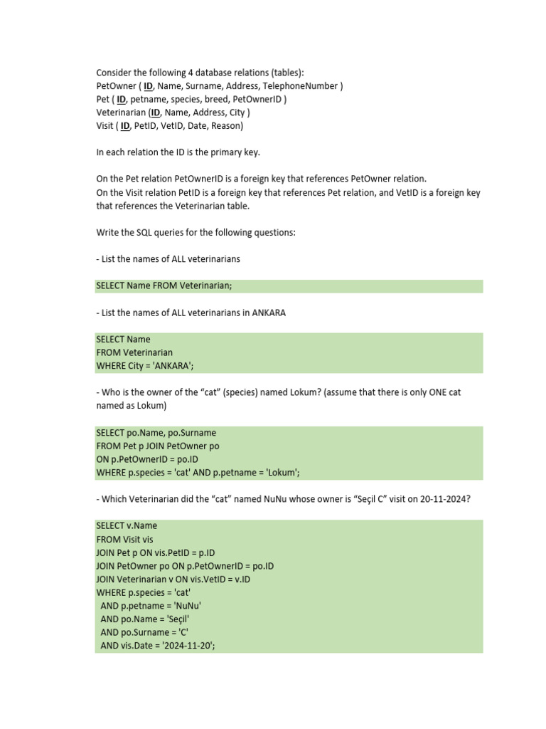 Sample SQL Questions | PDF