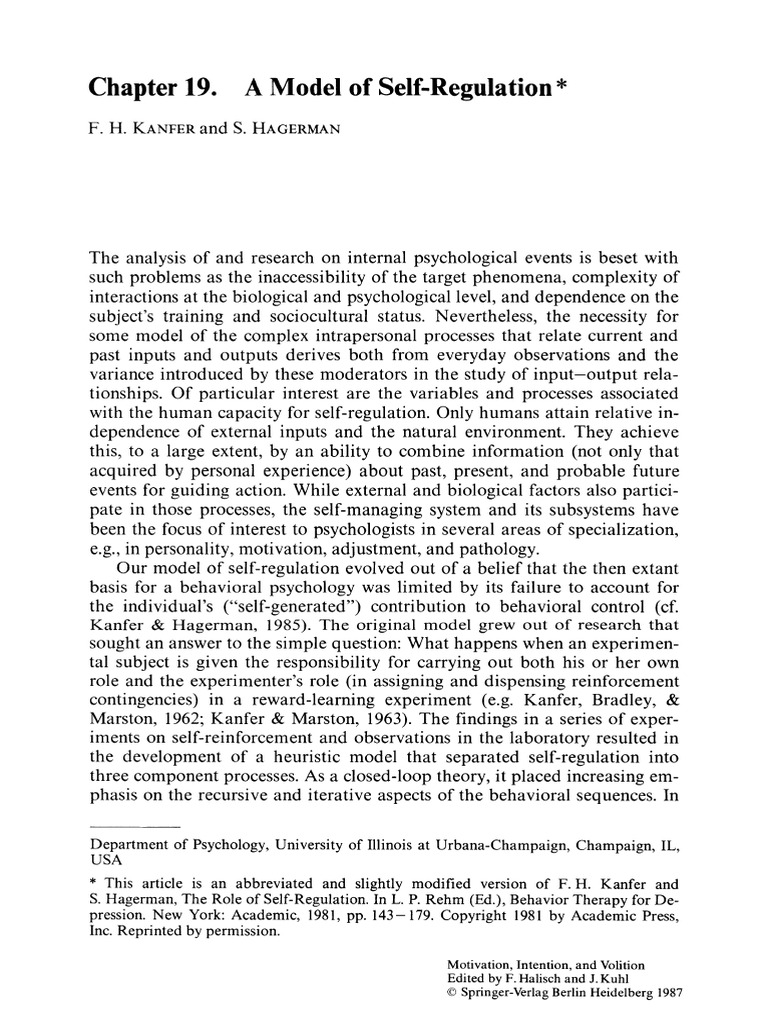 A Model of Self-Regulation | PDF | Reinforcement | Behavior