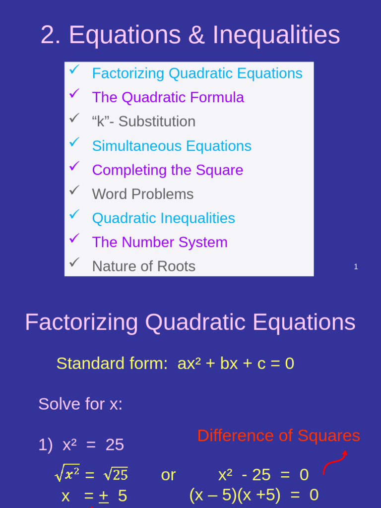 Gr. 11 - Equations and Inequalities CAPS | PDF | Quadratic Equation | Mathematical Objects